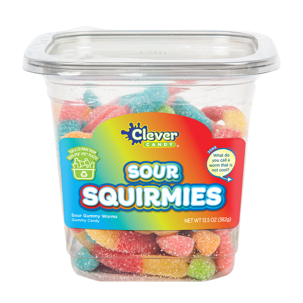 Sour Squirmies Sour Worms Gummy Candy Tub 12 Count