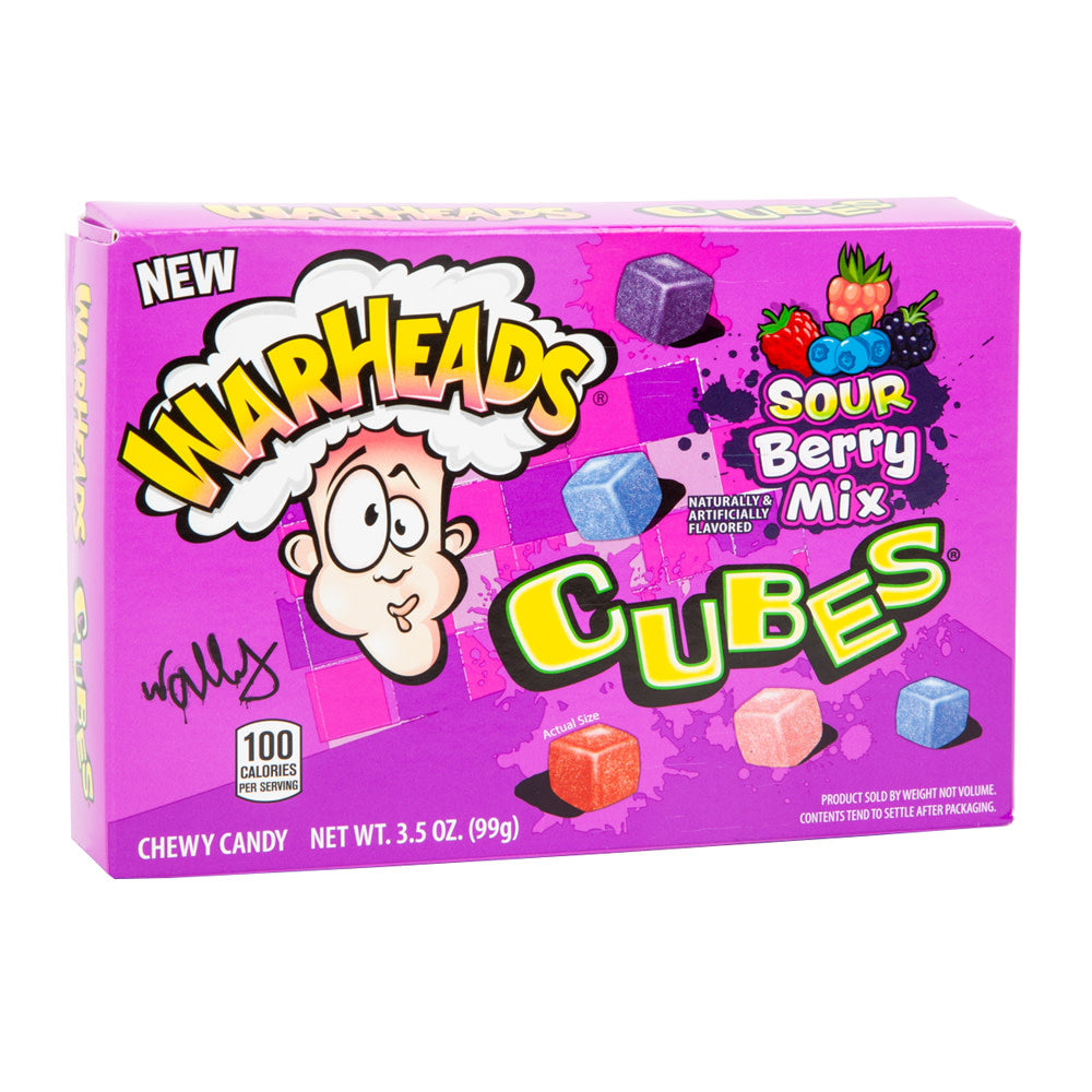 Warheads Sour Berry Mix Cubes Hard Candy Theater Box - 12 Count ...
