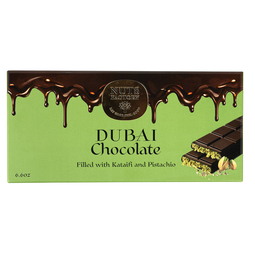 Nuts Factory Dubai Chocolate Milk Chocolate Pistachio Candy Bars - 12 ...