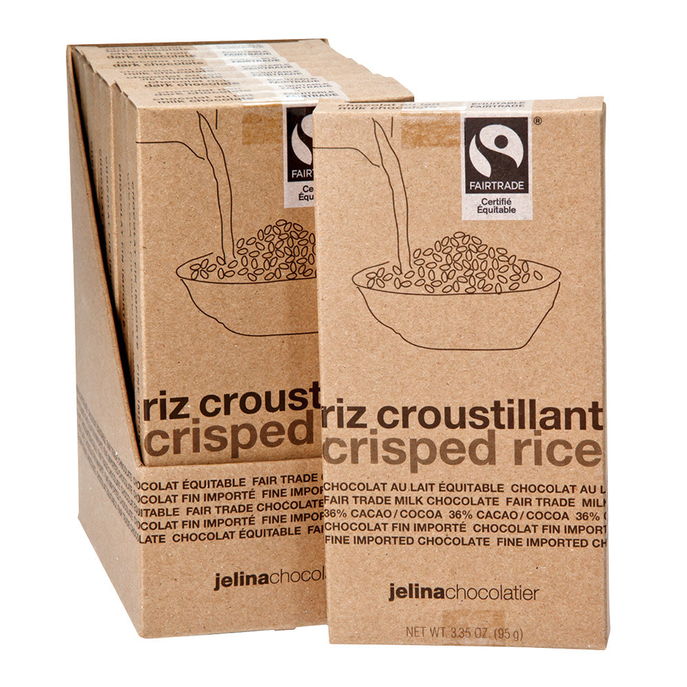 Jelina Chocolatier Crisped Rice Milk Chocolate Candy Bar - 8 Count ...
