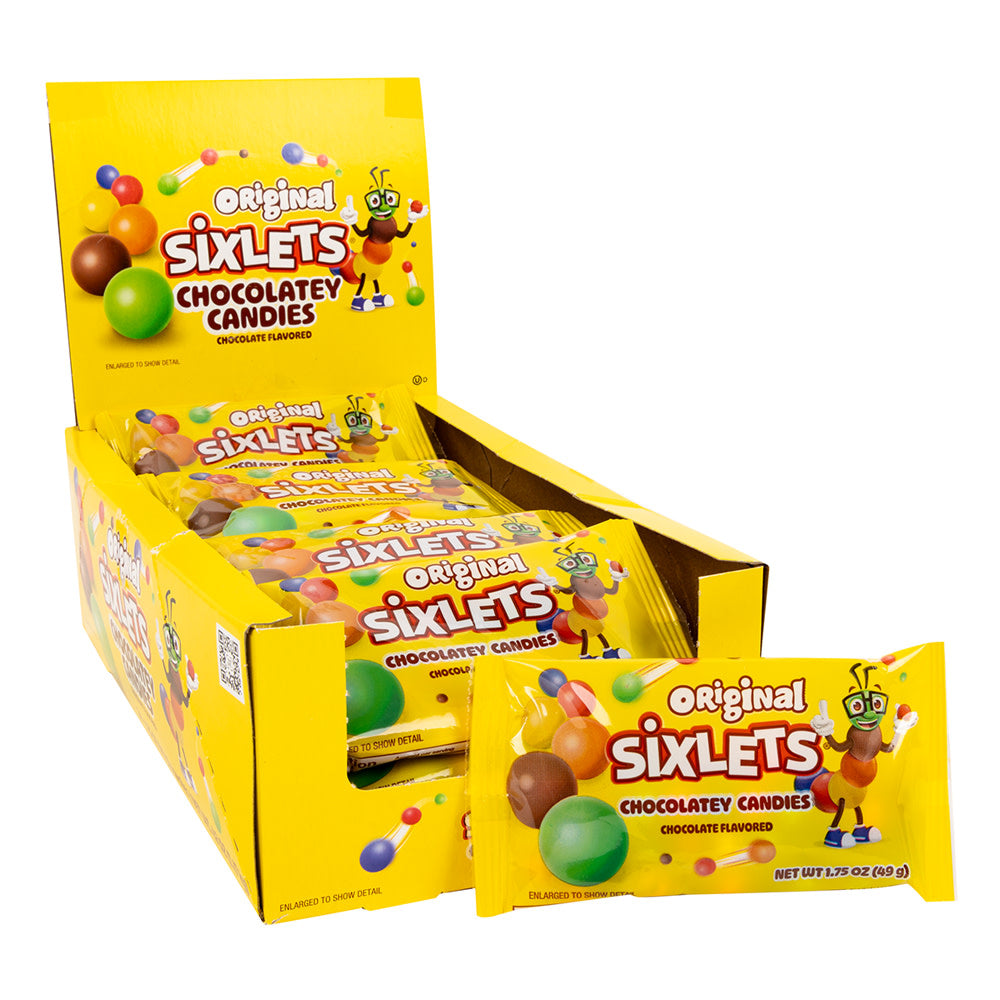 Sixlets Original Chocolatey Candy Bags - 24 Count – CandyDirect.com