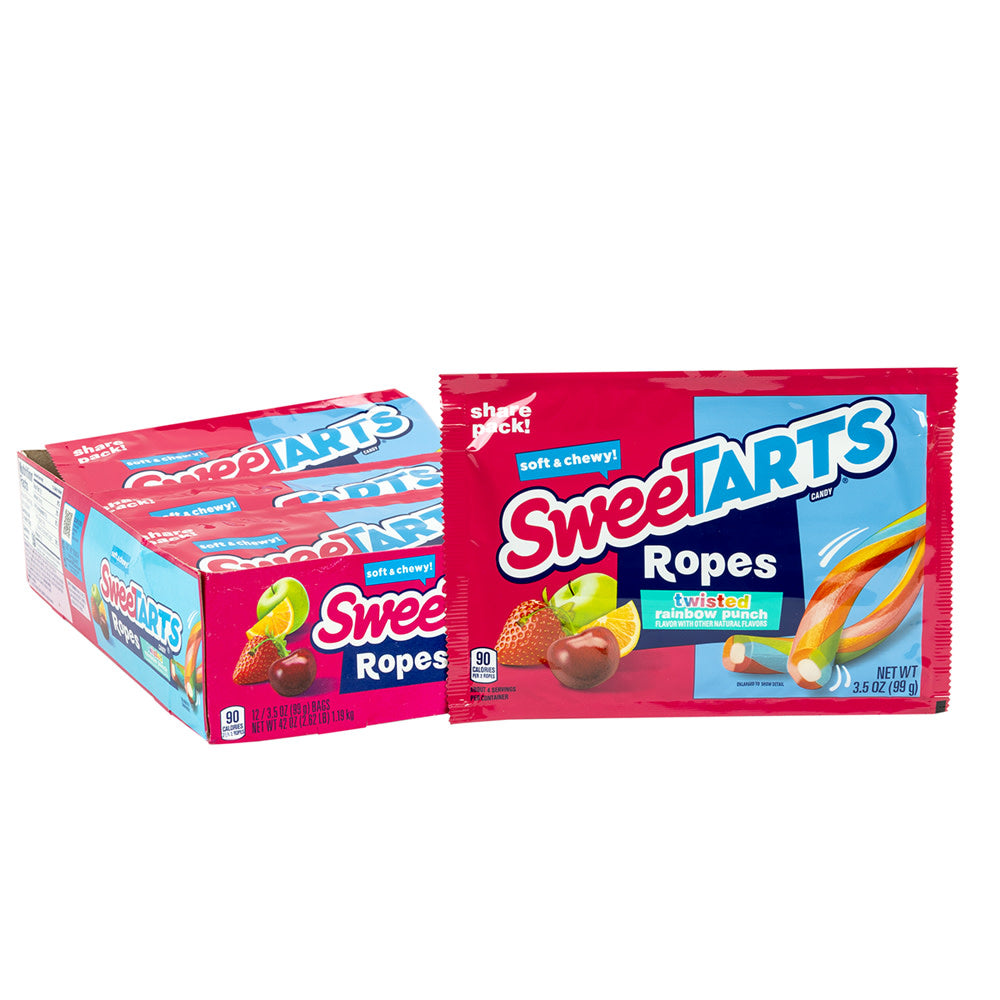 SweeTARTS Rainbow Punch Twisted Ropes Candy Bags - 12 Count ...