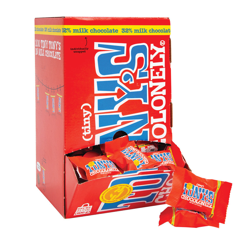 Tony's Chocolonely Milk Chocolate Tinys Candy Bars - 100 Count ...