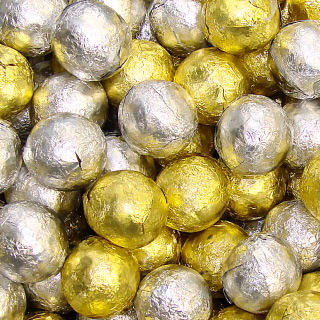 Gold & Silver Chocolate Marbles - Foil Wrapped 5lb Bag – CandyDirect.com