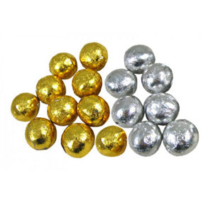 Gold & Silver Chocolate Marbles - Foil Wrapped 5lb Bag – CandyDirect.com