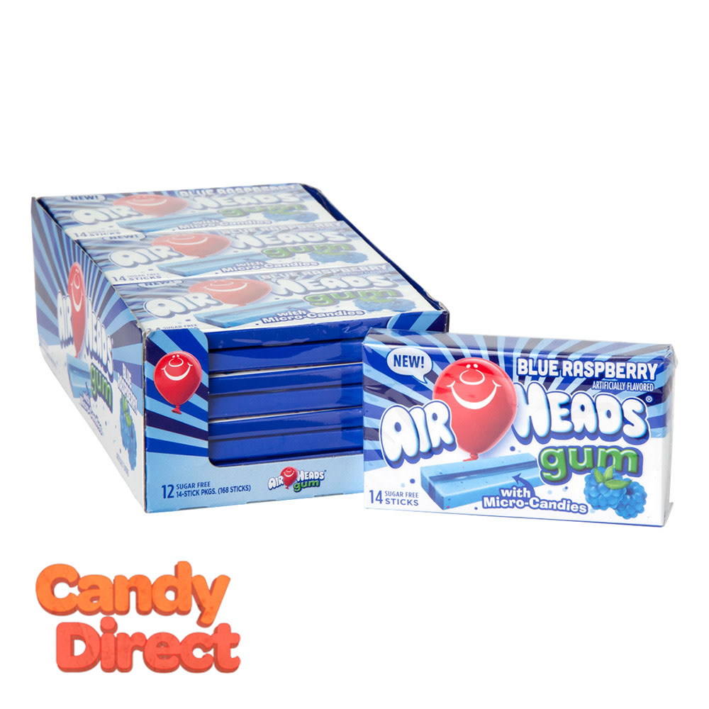Airheads Sugar Free Blue Raspberry Gum 14-Piece 1.19oz - 12ct ...