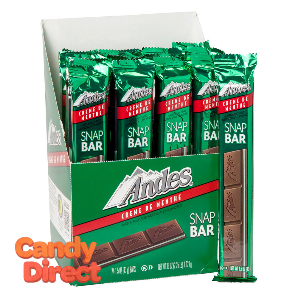 Andes Bars Creme De Menthe Snap 1.5oz - 24ct – CandyDirect.com