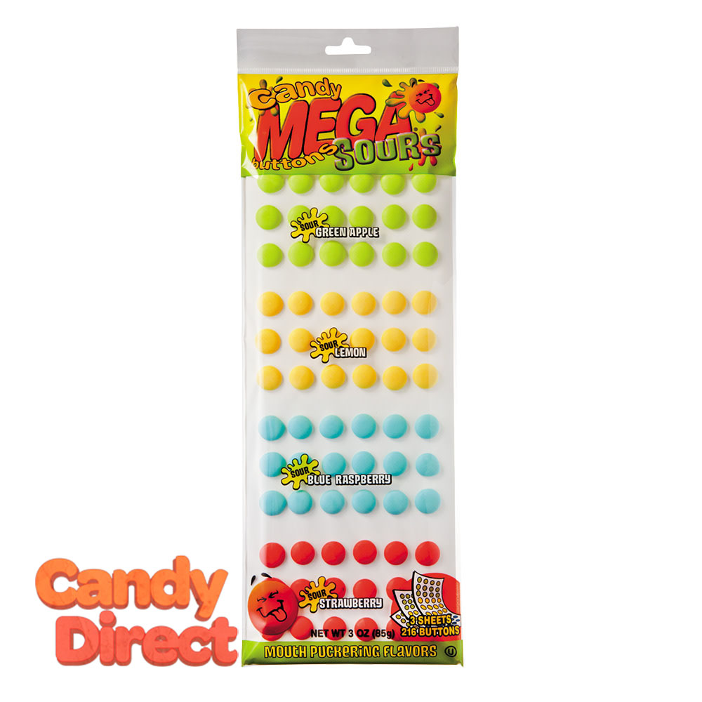 Candy Buttons Mega Sour - 24ct – CandyDirect.com