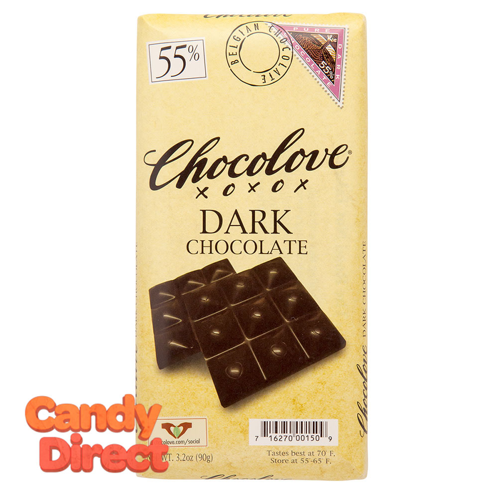 Chocolove 55% Dark Chocolate 3.2oz Bar - 12ct – CandyDirect.com
