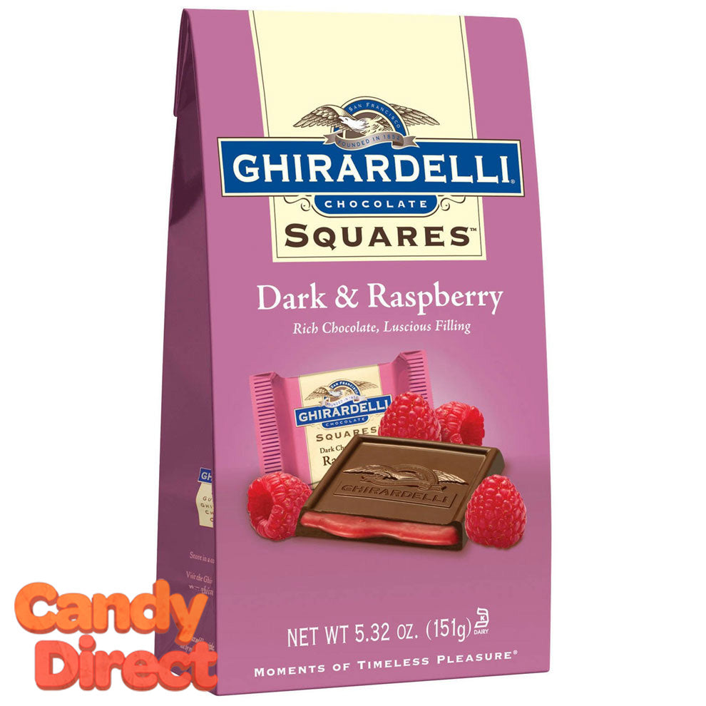 Dark Chocolate Raspberry Ghirardelli Squares - 6ct Bags – CandyDirect.com