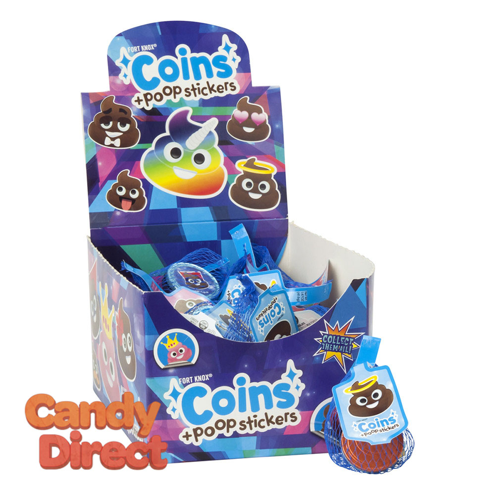 Fort Knox Emoji Coins Poop Stickers 1.47oz Bag - 36ct – CandyDirect.com