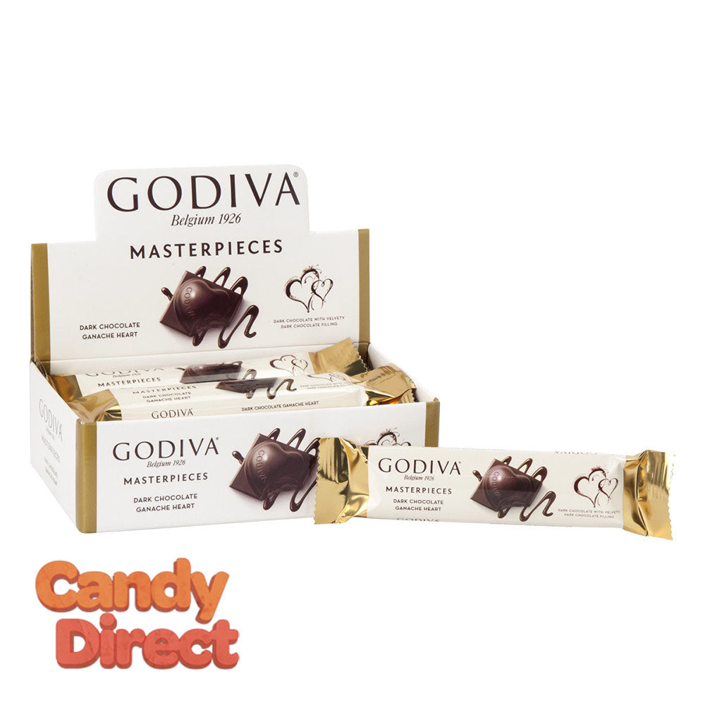 Godiva Masterpiece Dark Chocolate Ganache Heart 1oz Bar - 12ct ...