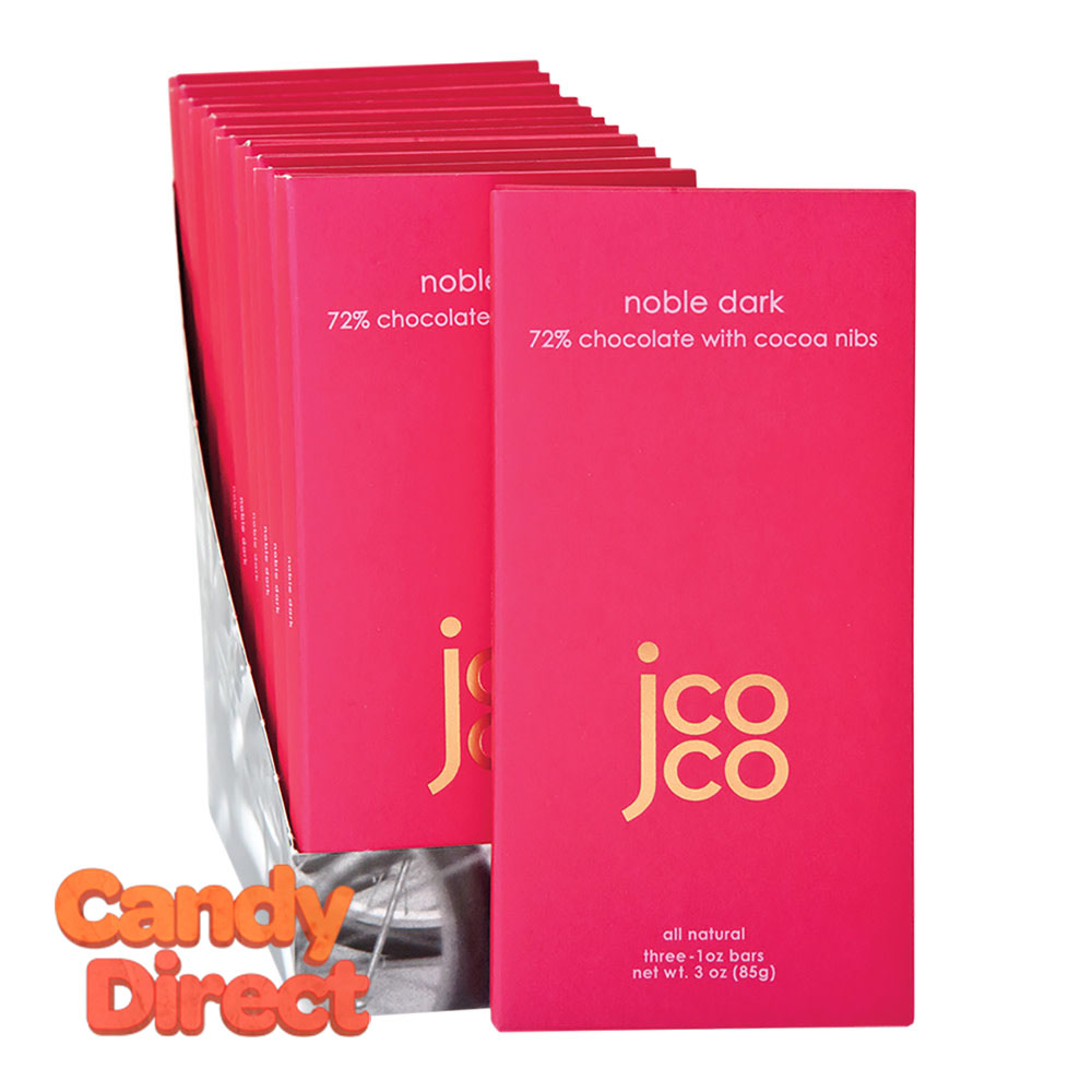 Jcoco Dark Chocolate Noble 72 Percent With Cocoa Nibs 3oz Bar - 6ct ...