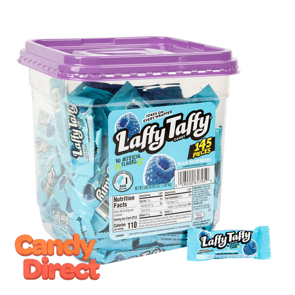 Laffy Mini Blue Raspberry Tub Taffy - 145ct – CandyDirect.com