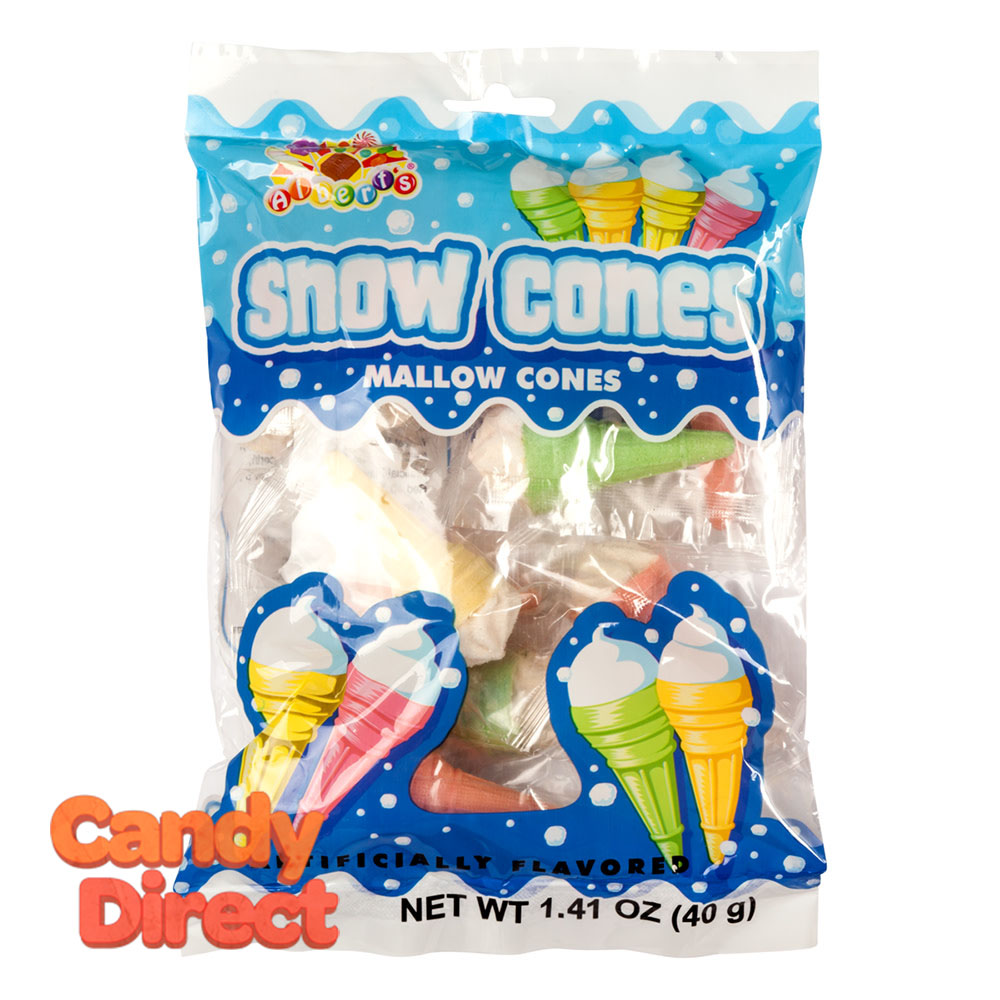 Mallow Cones Snow Cones 1.41oz Peg Bag - 12ct – CandyDirect.com