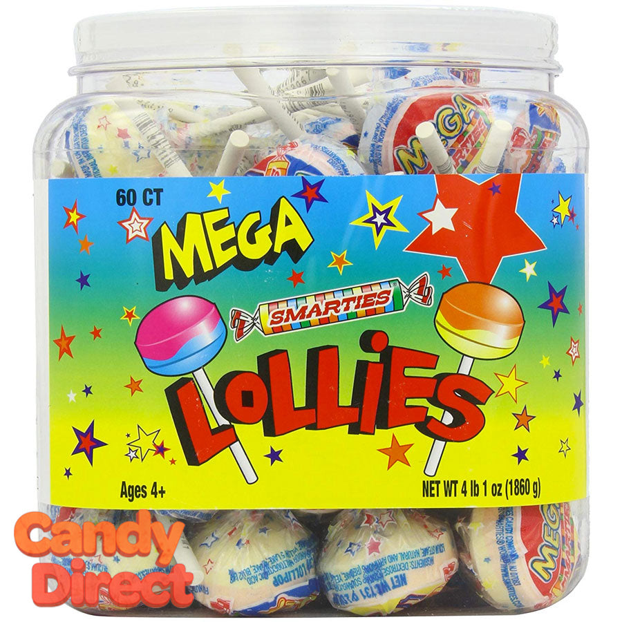 Mega Lollies Smarties Pops - 60ct – CandyDirect.com
