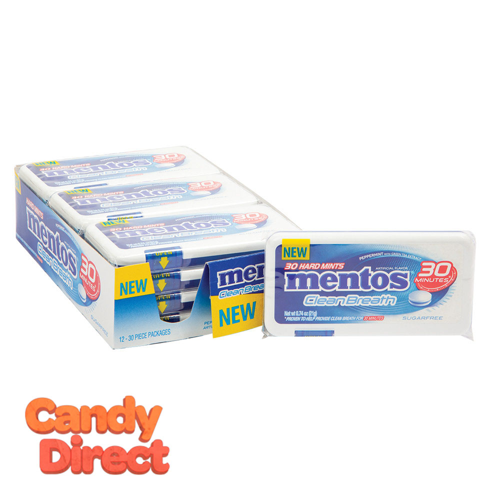Mentos Clean Peppermint Breath Mints Sugar Free 0.74oz - 12ct ...
