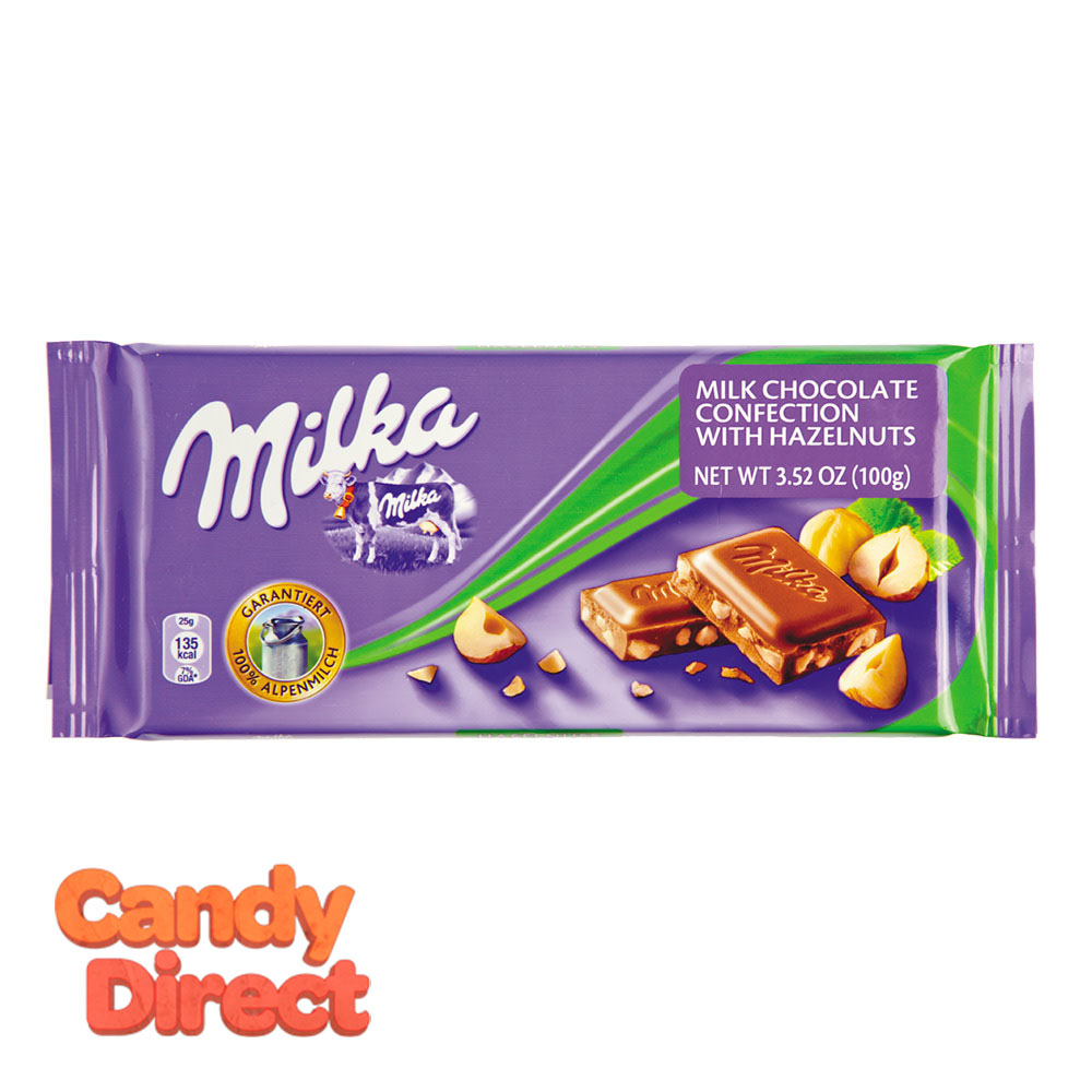 Milka Bars Milk Chocolate With Hazelnuts 3.5oz - 22ct – CandyDirect.com