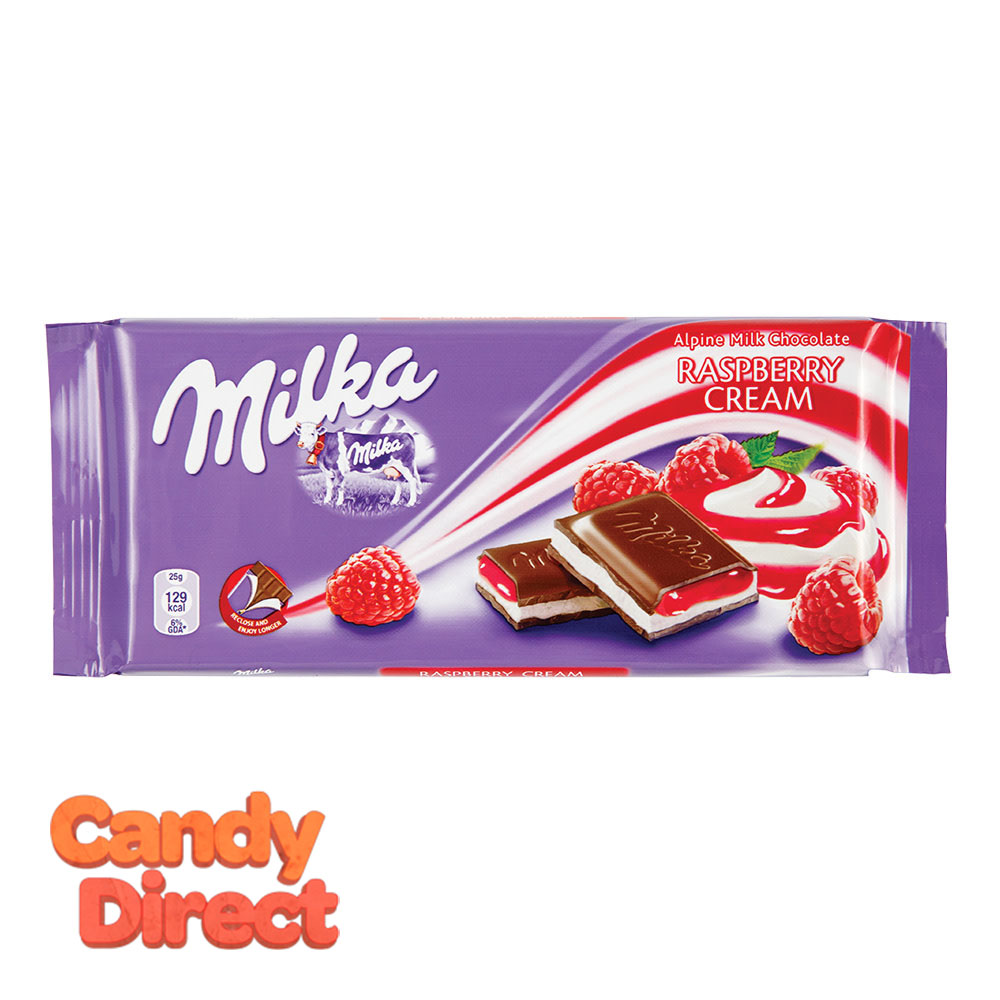 Milka Bars Raspberry Cream 3.5oz - 22ct – CandyDirect.com