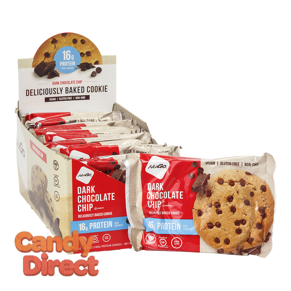 Nugo Chip Protein Cookie Dark Chocolate 3.53oz - 12ct – CandyDirect.com